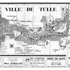 Plan de ville vintage de Tulle réalisé par l'atelier Blay-Foldex
