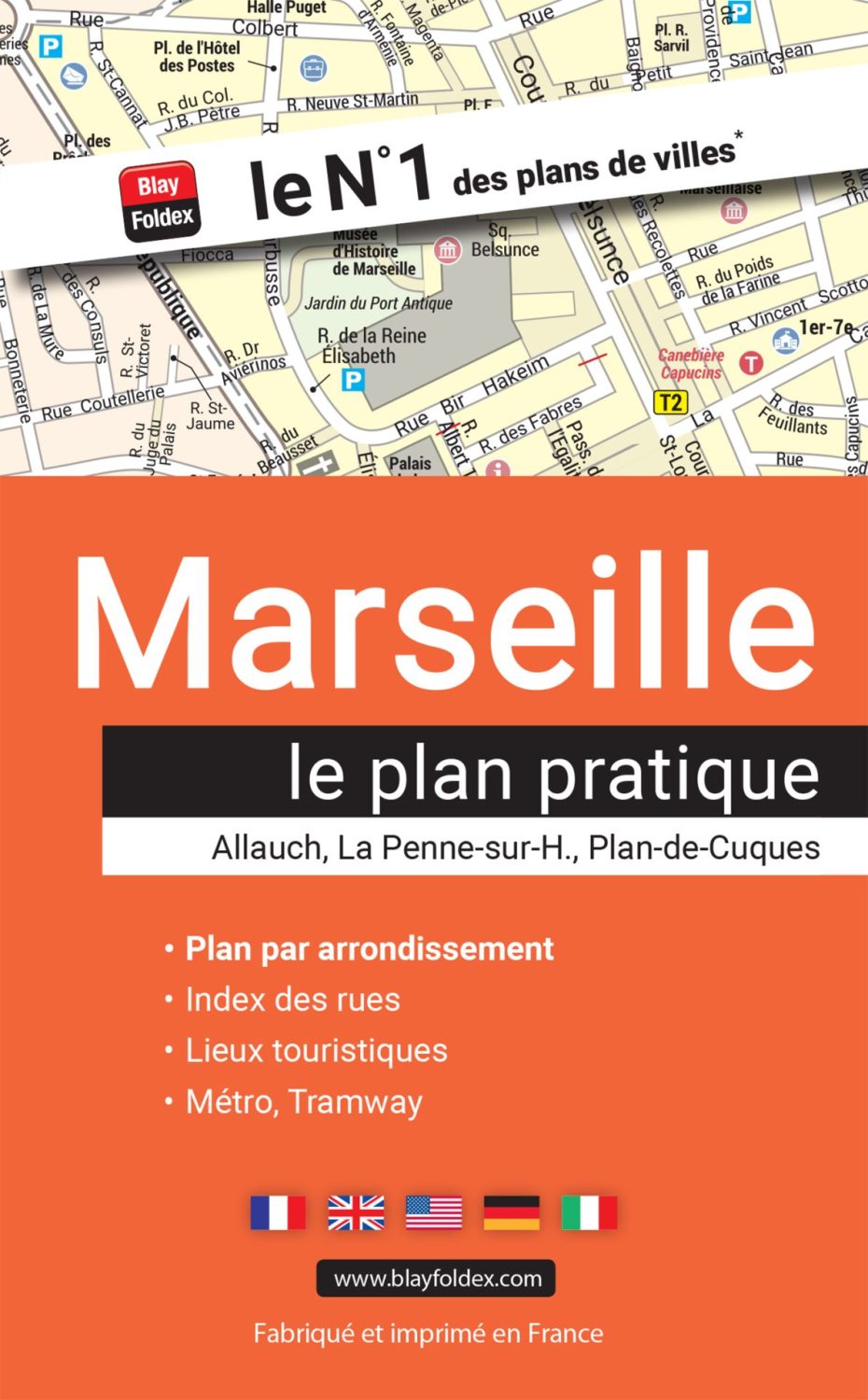 Plan de ville de Marseille Pratique réalisé par atelier Blay Foldex