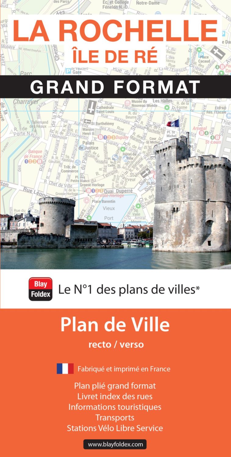 Plan de ville de La Rochelle réalisé par l'atelier Blay Foldex