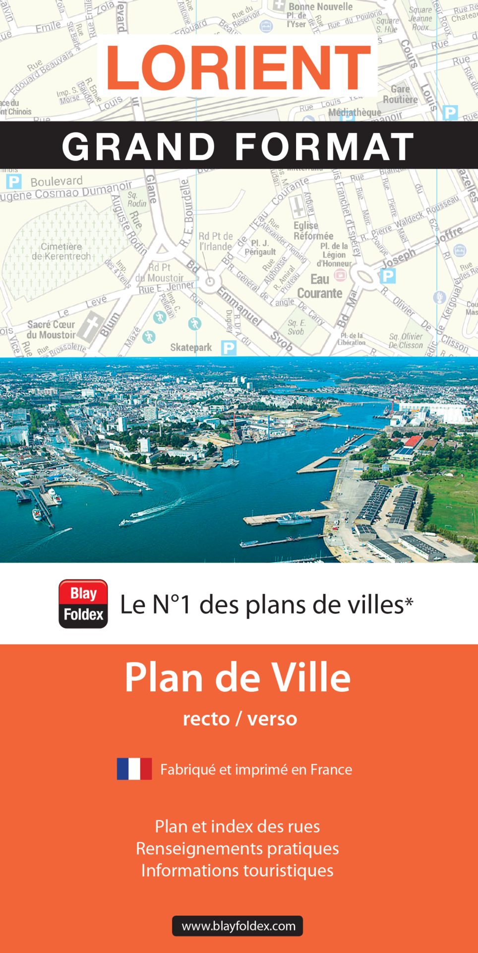 Plan de ville de Lorient réalisé par l'atelier Blay Foldex