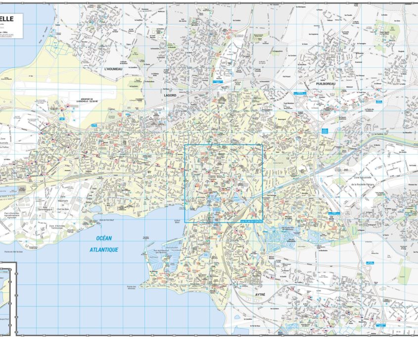 Plan de ville de La Rochelle réalisé par l'atelier Blay Foldex
