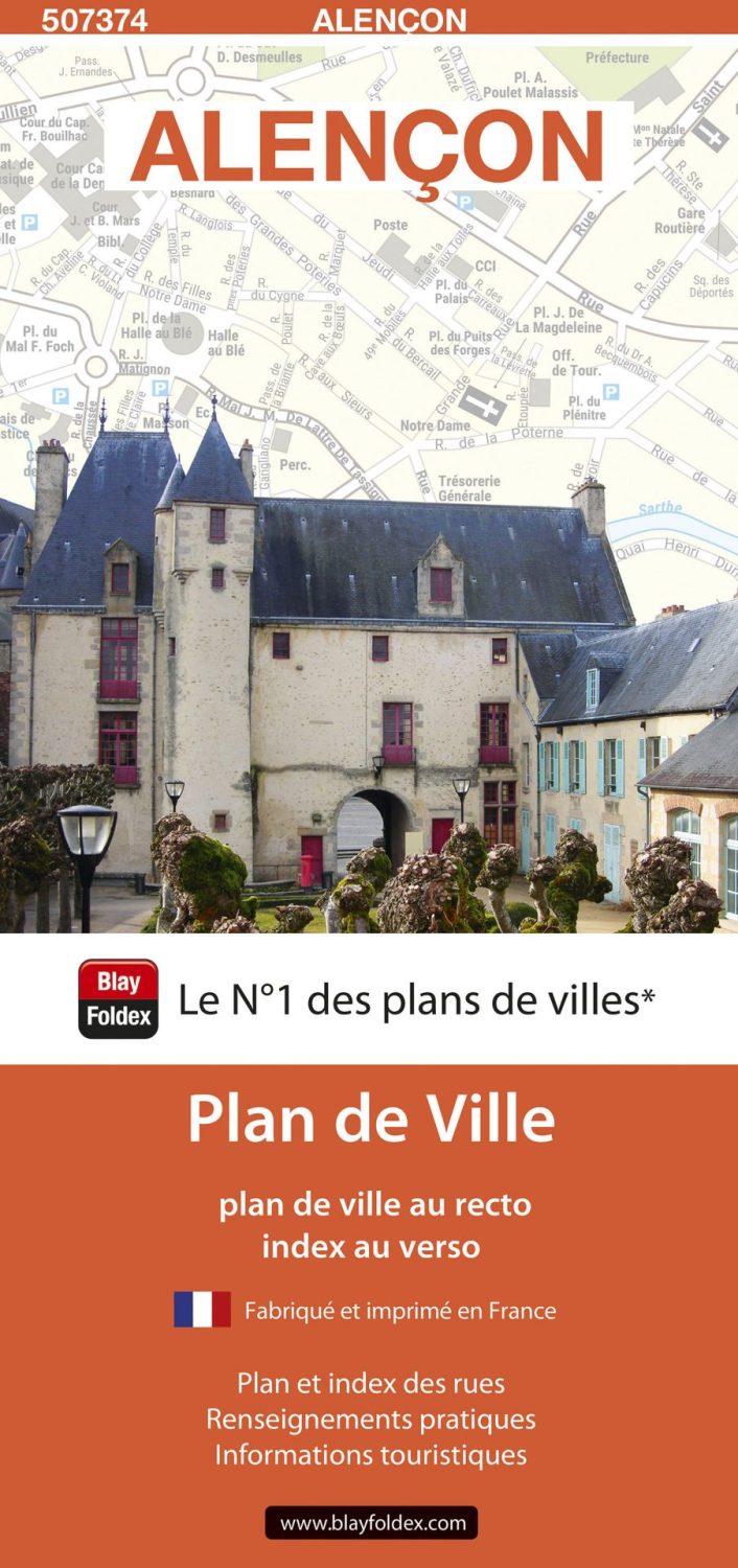Plan de ville d'Alençon, Orne - réalisé par l'atelier Blay Foldex
