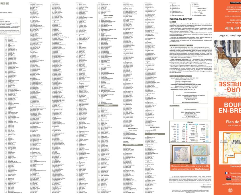 Plan de ville de Bourg-en-Bresse, Ain- réalisé par Blay Foldex