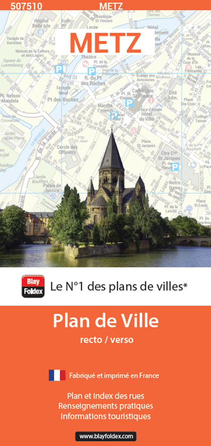 Plan de ville de Metz, Moselle - réalisé par l'atelier Blay Foldex