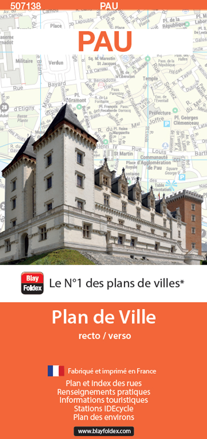 Plan de ville de Pau, Pyrénées-Atlantiques - atelier Blay Foldex