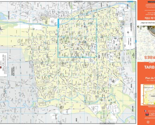 Plan de ville de Tarbes, Hautes-Pyrénées - réalisé par Blay Foldex