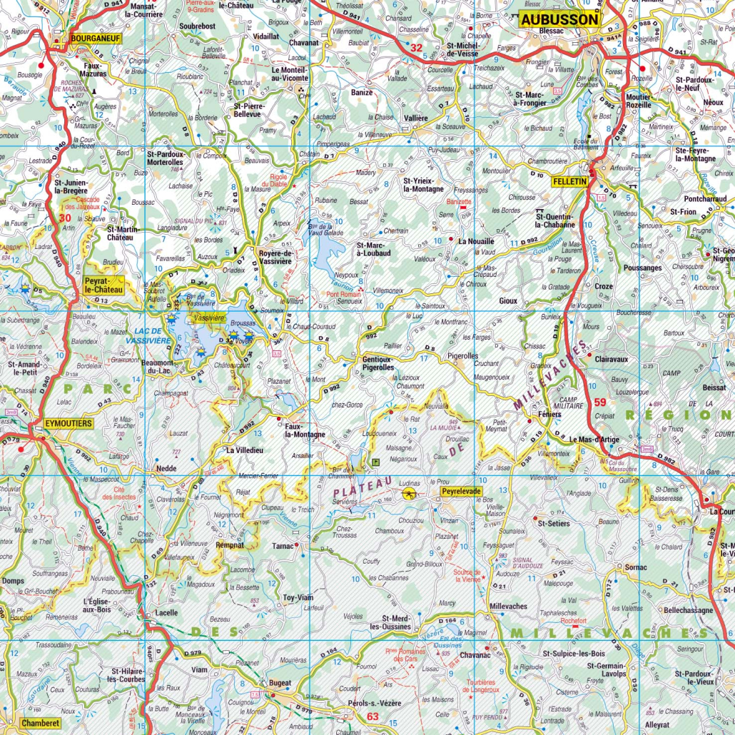 Carte de la Creuse - carte numérique vectorielle réalisée par Blay-Foldex
