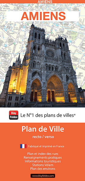 Plan de ville d'Amiens, Somme - réalisé par l'atelier Blay Foldex