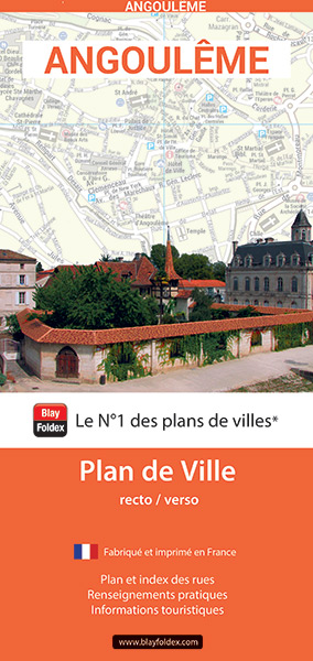 Plan de ville d'Angoulême, Charente - réalisé par l'atelier Blay Foldex