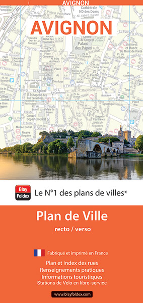 Plan de ville d'Avignon, Vaucluse - réalisé par l'atelier Blay Foldex