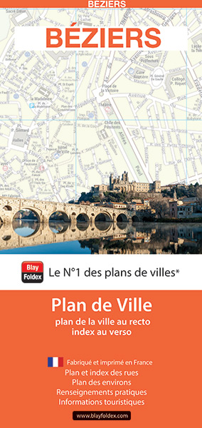 Plan de ville de Béziers, Hérault- réalisé par l'atelier Blay Foldex
