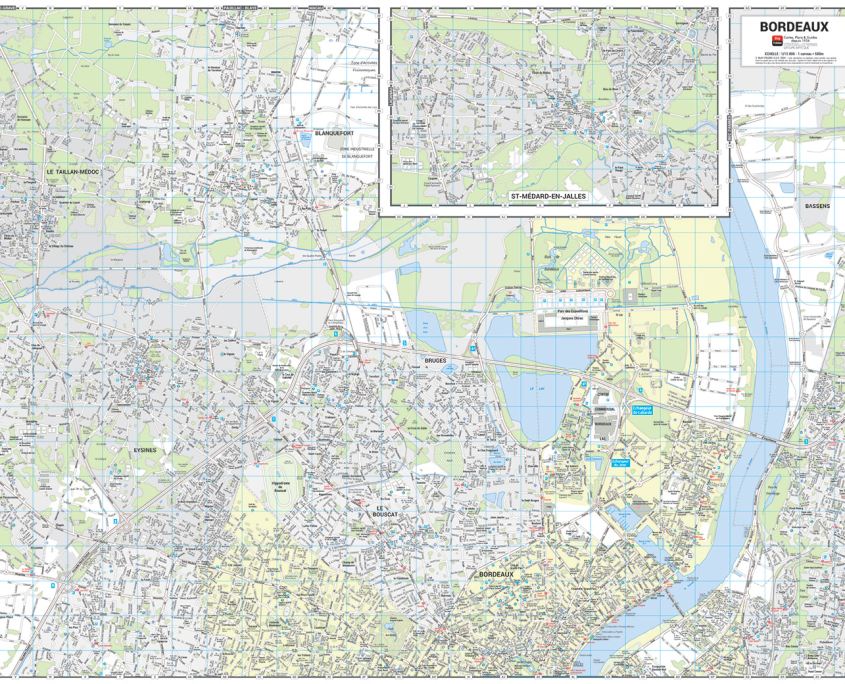 Plan de ville de Bordeaux Grand Format - réalisé par Blay Foldex