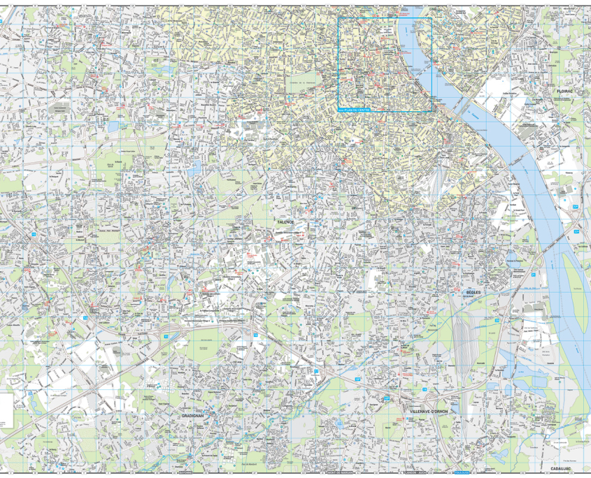 Plan de ville de Bordeaux Grand Format - réalisé par Blay Foldex