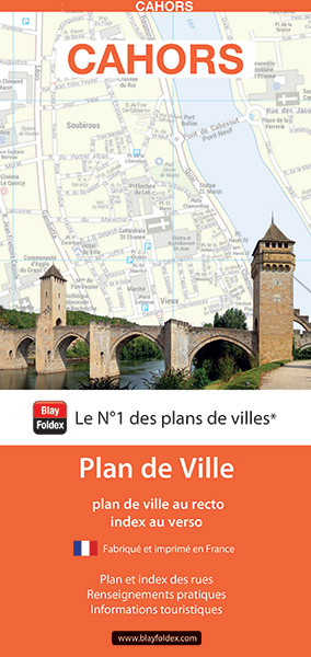 Plan de ville de Cahors, Lot - réalisé par l'atelier Blay Foldex