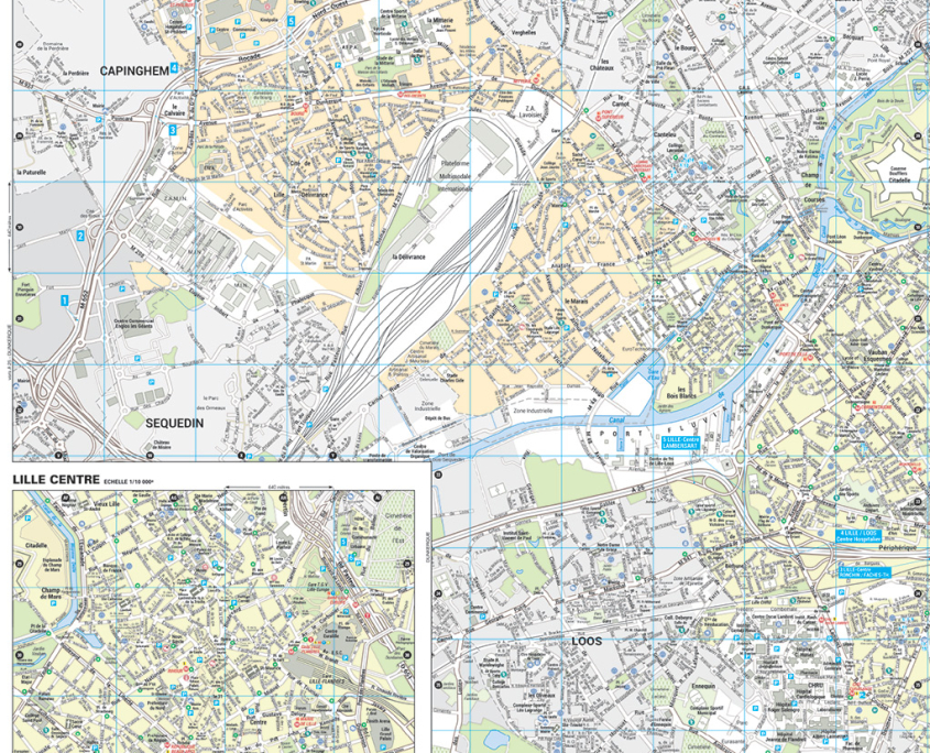 Plan de ville de Lille plan pocket, Nord - atelier Blay Foldex