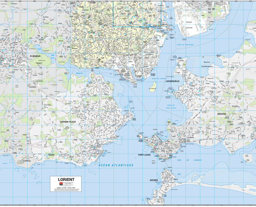 Plan de ville de Lorient réalisé par l'atelier Blay Foldex
