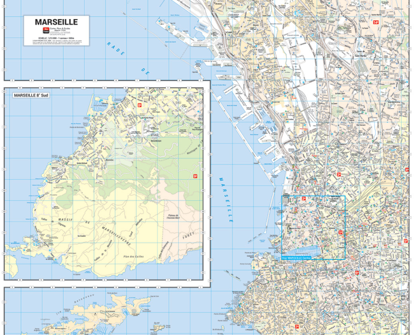 Plan de ville de Marseille Grand Format réalisé par atelier Blay Foldex