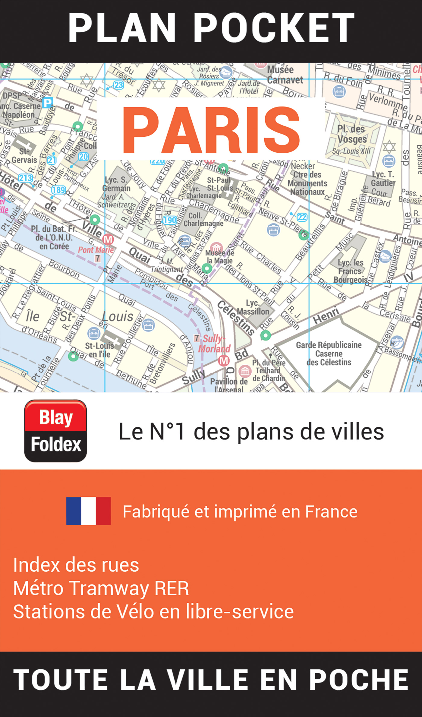 Plan de ville de Paris plan pocket, Île-de-France - Blay Foldex