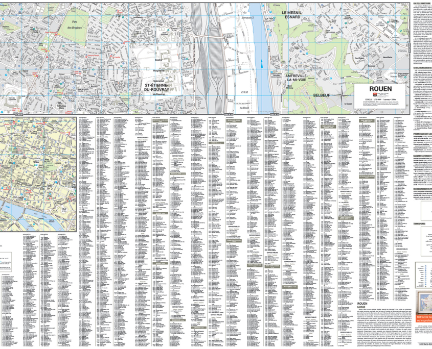 Plan de ville de Rouen, Seine-Maritime - réalisé par Blay Foldex