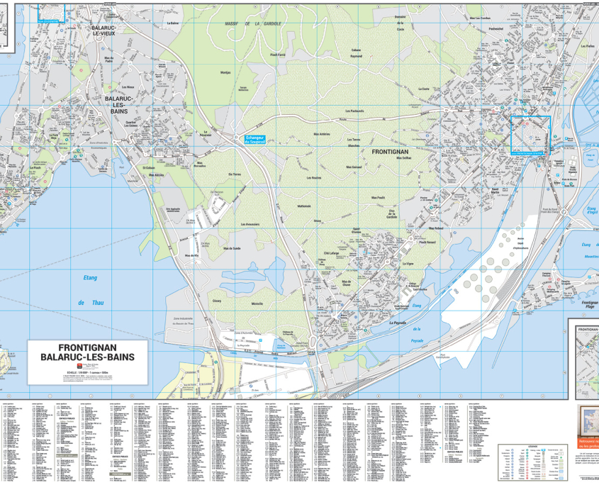 Plan de ville de Sète, Hérault - réalisé par l'atelier Blay Foldex
